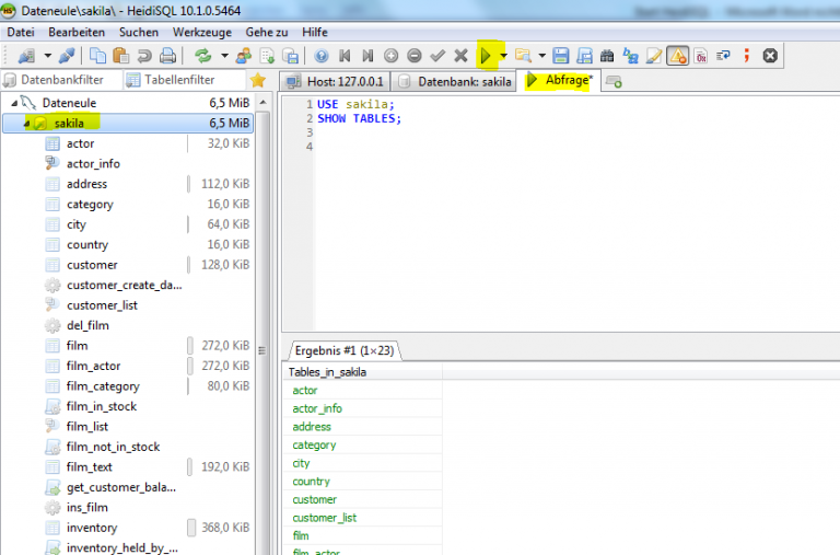 Datenbanken und Datentabellen in HeidiSQL | DATENEULE