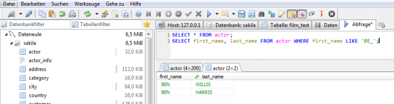 SQL: BETWEEN, IN & LIKE | DATENEULE