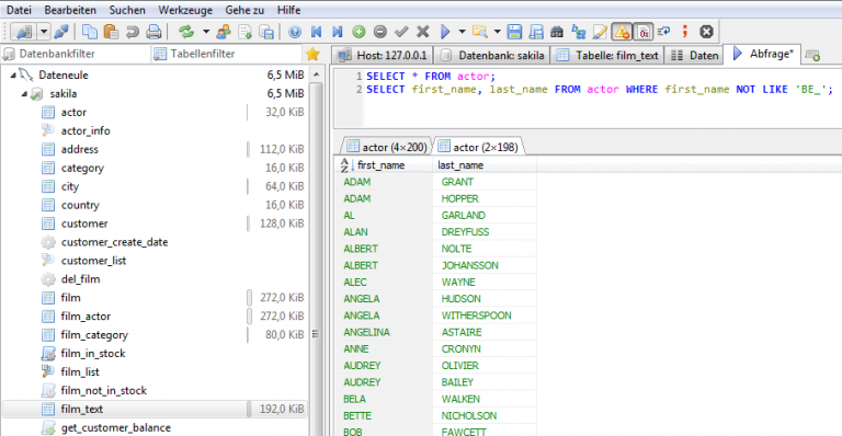 SQL: BETWEEN, IN & LIKE | DATENEULE