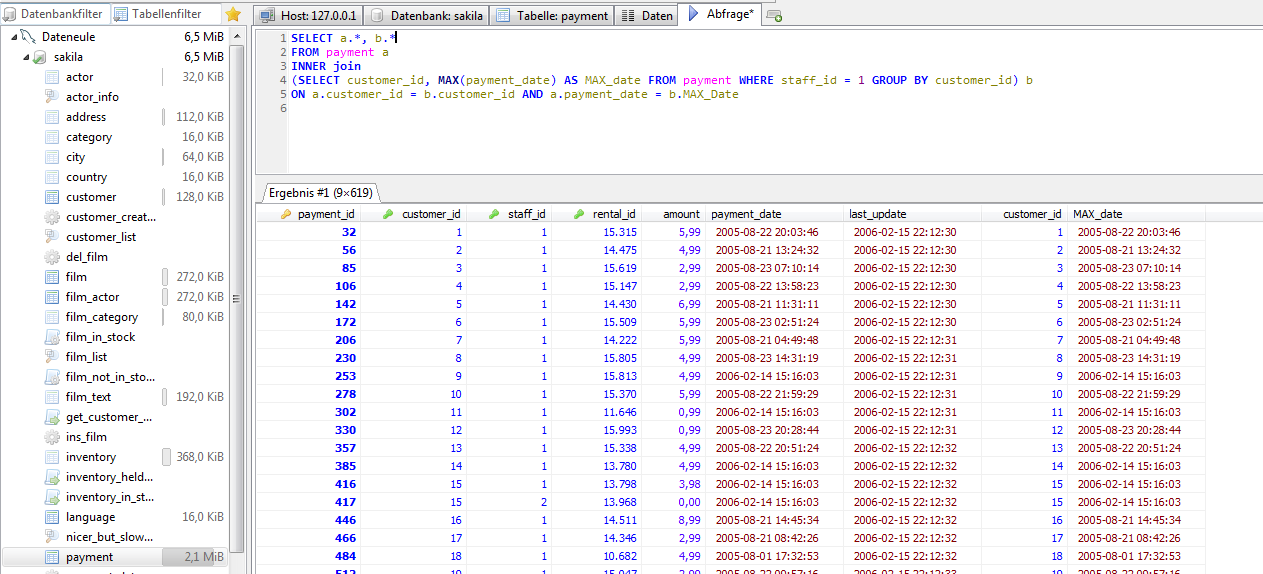Aggregatfunktionen in SQL 2.0: GROUP BY versus JOIN | DATENEULE